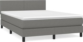 Box spring postel s matrací tmavě šedý 140 x 190 cm textil 3139890