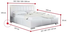 Expedo Čalouněná postel LANA, 160x200, madryt 128