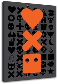 Gario Obraz na plátně Láska Smrt a roboti oranžová loga - Dr.Monekers Rozměry: 40 x 60 cm