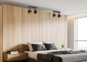 Černo-měděné stropnínástěnné svítidlo Anica pro žárovku 2x E14  - Candellux