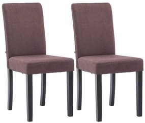 Jídelní židle Inn (SET 2 ks) - látka, nohy černé - Hnědá