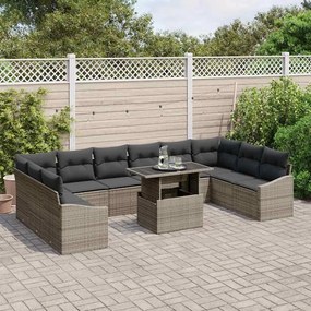 Set pohovek 11 ks Šedá polyratan 3349075