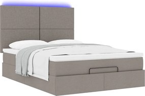 Osmanský rám postele s matrací taupe 140x190cm textil 3313924
