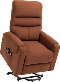HOMCOM TV křeslo polohovací elektrické s masážní funkcí vyhřívání polohovací funkce polyester světle hnědá 79x97x103cm pro pohodlí a relaxaci | Aosom…