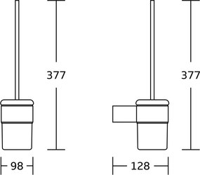 Mexen Adox, záchodový wc kartáč, černá - zlatá, 7088250-57