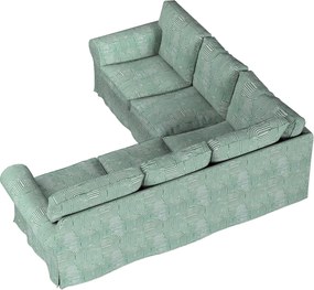 Potah na pohovku IKEA  Ektorp rohová barva zelená látka pletený vzor, vzorované