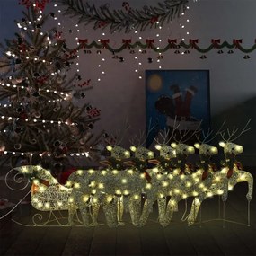 Vánoční sobi se sáněmi 140 LED diod venkovní zlatí,  3100430 HangarStore.cz