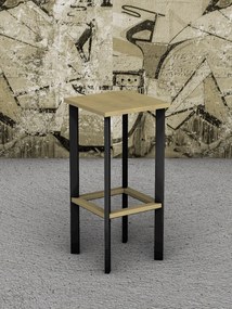 Barová židle černá A11, dub Hamilton ZVOLTE VÝŠKU ŽIDLE:: 75 cm