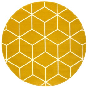 Kulatý koberec LUNA 503746/89955 hořčicový žlutý Rozměr: průměr 120 cm