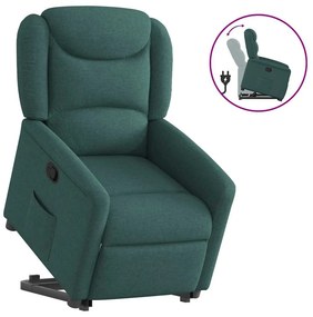 Zvedací polohovací křeslo tmavě zelené textil 3303200