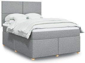 Box spring postel s matrací světle šedá 140 x 190 cm textil 3291268