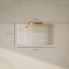 HOMCOM Stropní lampa s akrylovým stínidlem, kov, kompatibilní s halogenovými a LED žárovkami