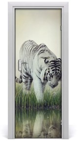 Samolepící fototapeta na dveře Bílý tygr 85x205 cm