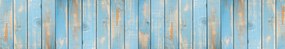 DIMEX | Fototapeta do kuchyně Staré modré lamely KI-350-290 | 350 x 60 cm | modrá, béžová