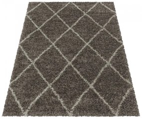 Vopi | Kusový koberec Alvor shaggy 3401 taupe - Kruh průměr 80 cm