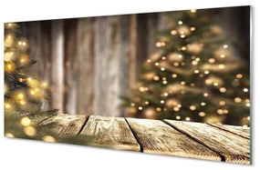 Obraz na skle Desky vánoční stromky 100x50 cm