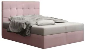 Manželská postel Boxspring 140 cm Duel 2 Comfort (růžová) (s matrací a úložným prostorem). 1055830