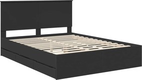 Rám postele se zásuvkou Černá 150 x 200 cm Inženýrské dřevo 3411104