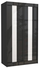 Posuvná skříň s lacobel KAREN Šířka: 150, Hlavní barva: Sonoma, Další barva: Černý Lacobel