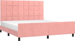Rám postele s čelem růžový 160x200 cm samet 3125768