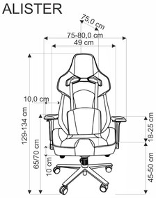HALMAR ALISTER kancelářské křeslo šedé/černé