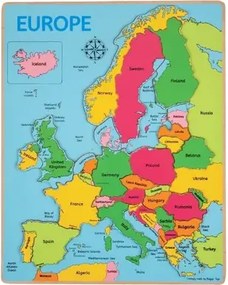 Bigjigs Toys Dřevěné puzzle mapa Evropy / 25 dílků / od 3 let