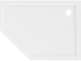 Mexen Flow Slim, pravostranná pětiúhelníková sprchová vanička 100 x 80 cm, bílá lesklá, 46P108010R