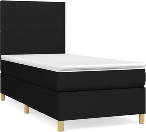 Box spring postel s matrací černá 90x190 cm textil 3142139