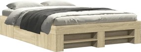 Rám postele bez matrace dub sonoma 120x190 cm kompozitní dřevo 3295515