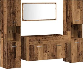 4dílná koupelnová sestava old wood kompozitní dřevo 3328595
