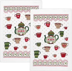 Bellatex Kuchyňské utěrky - sada 2 kusů Červená,Zelená 40x60 cm