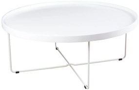 OnaDnes -20% Bílý lakovaný kulatý konferenční stolek Somcasa Bruno 90 cm