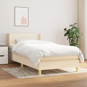 Box spring postel s matrací krémová 90x190 cm textil 3130078