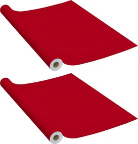 Samolepící tapety na nábytek 2 ks červené 500 x 90 cm PVC 3059653