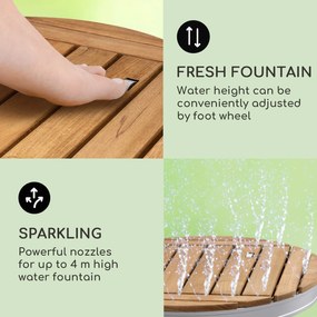 Blumfeldt Sumatra Teak Round, zahradní sprcha, hliník, týkové dřevo, rukojeť