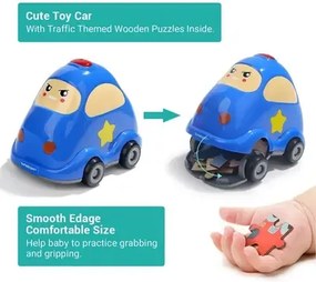 TOP BRIGHT Dřevěné puzzle s hračkou Policejní auto / 24 dílků
