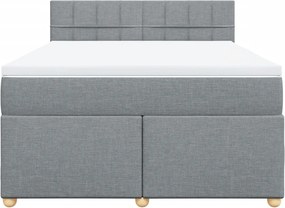 Box spring postel s matrací světle šedá 140 x 190 cm textil 3286675