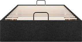 Osmanský rám postele bez matrací černá 90x200 cm textil 3310849