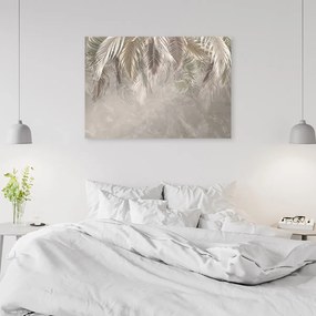 Obraz na plátně, Palmové listy na 3D betonu - 90x60 cm