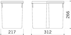 In-Design Odpadkový koš UNION volně stojící 15 L včetně víka a madla - antracit Typ víka: bez protizápachové tablety