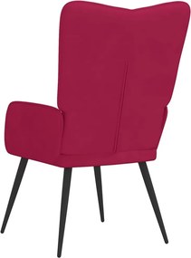 Relaxační křeslo vínové samet 327682