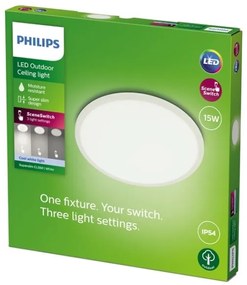 Philips - LED Stmívatelné venkovní svítidlo SUPERSLIM LED/15W/230V IP54 bílá