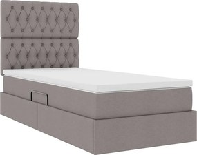 Postel s úložným prostorem a matrací Taupe 90 x 200 cm textil 3371820