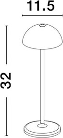 NV 9281380 Venkovní stolní lampa ROSE bílý hliník a akryl LED 1W 3000K 5V DC IP54 vypínač na těle / USB kabel - NOVA LUCE