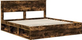 Rám postele Kouřový dub 180 x 200 cm Masivní borové dřevo 3409731
