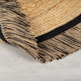 Flair Rugs, Kusový koberec Kahana Black kruh, 180x180 (průměr) kruh, béžová, chodba / předsíň