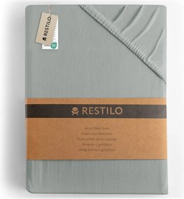 Světle šedé napínací prostěradlo jersey 160x200 cm Amber – Restilo