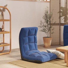 Skládací lenoška na podlahu modrá textil 336588