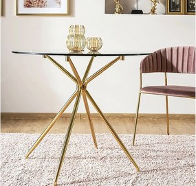 Jídelní stůl Azalia 80 cm čirý/zlatý