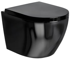 BPS-koupelny Závěsná WC mísa se SoftClose sedátkem HYD-4707, černá